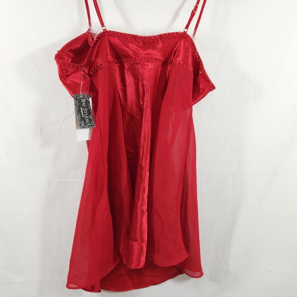 Bay Studio | Intimates & Sleepwear | Babydoll Red Satin Silky Lingerie ...